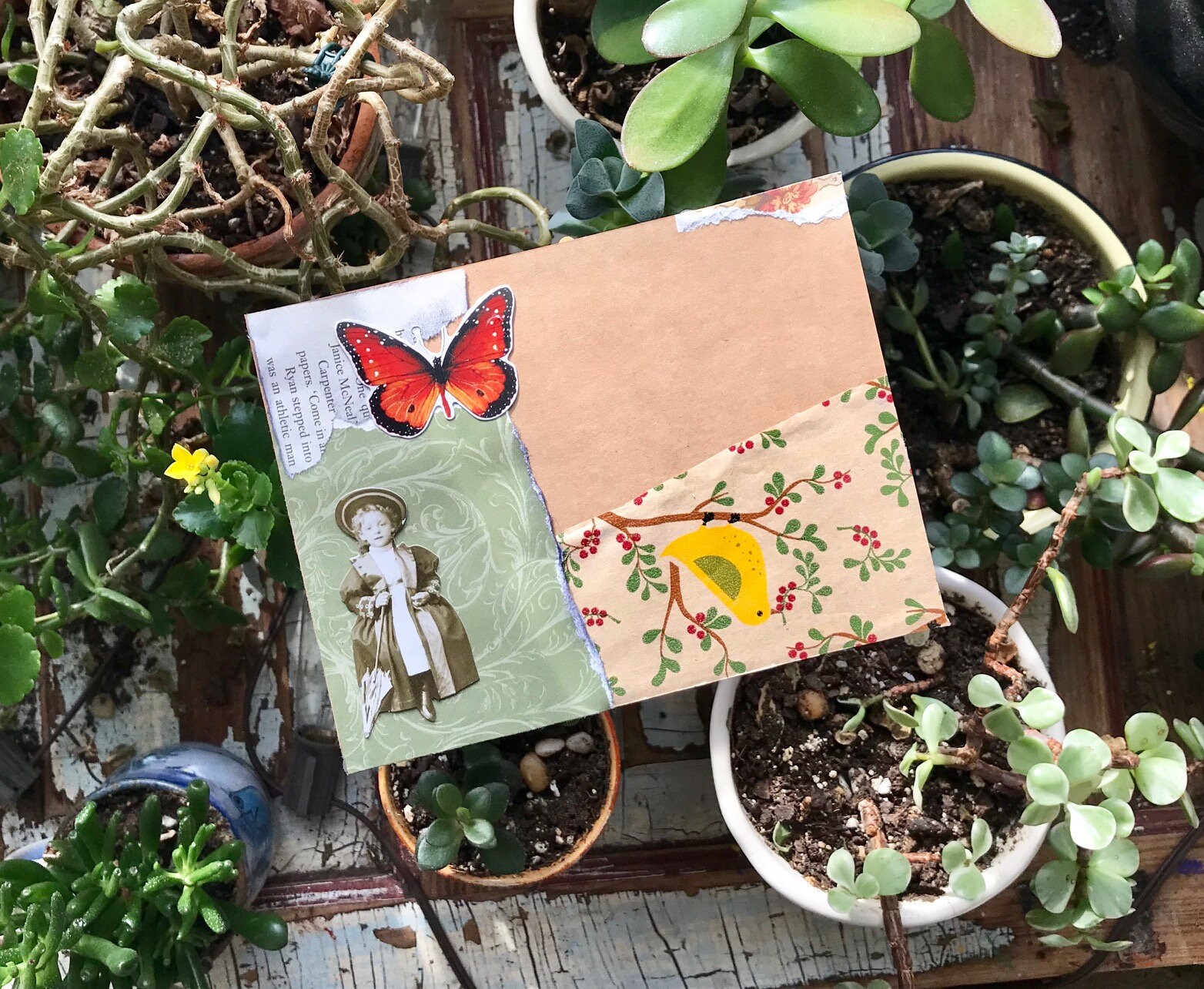 Vintage and Botanical Handmade Postcards Cottagecore Crafting - Etsy