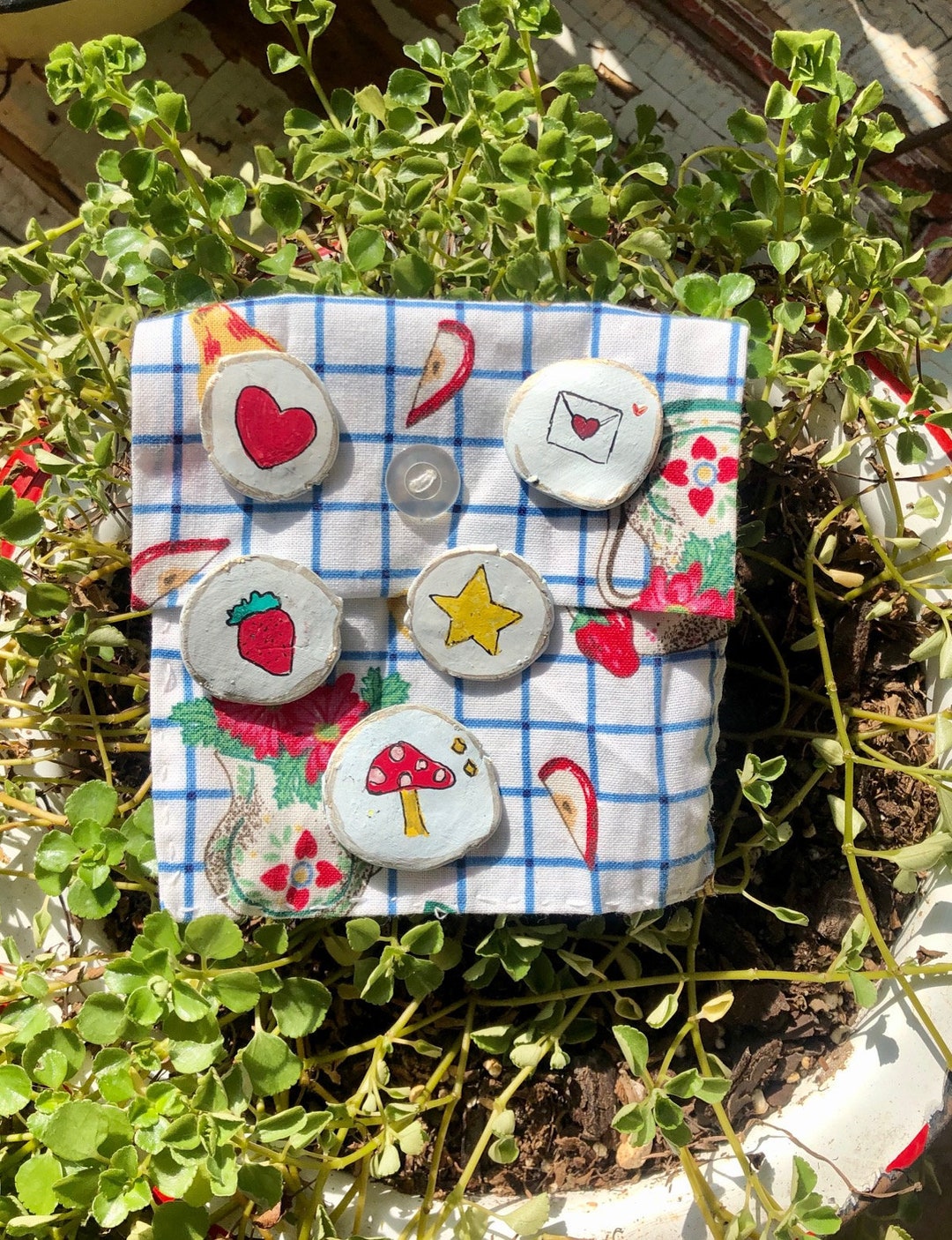 Cottagecore Positivity Pockets // Charms With Hand-sewn Pouch - Etsy