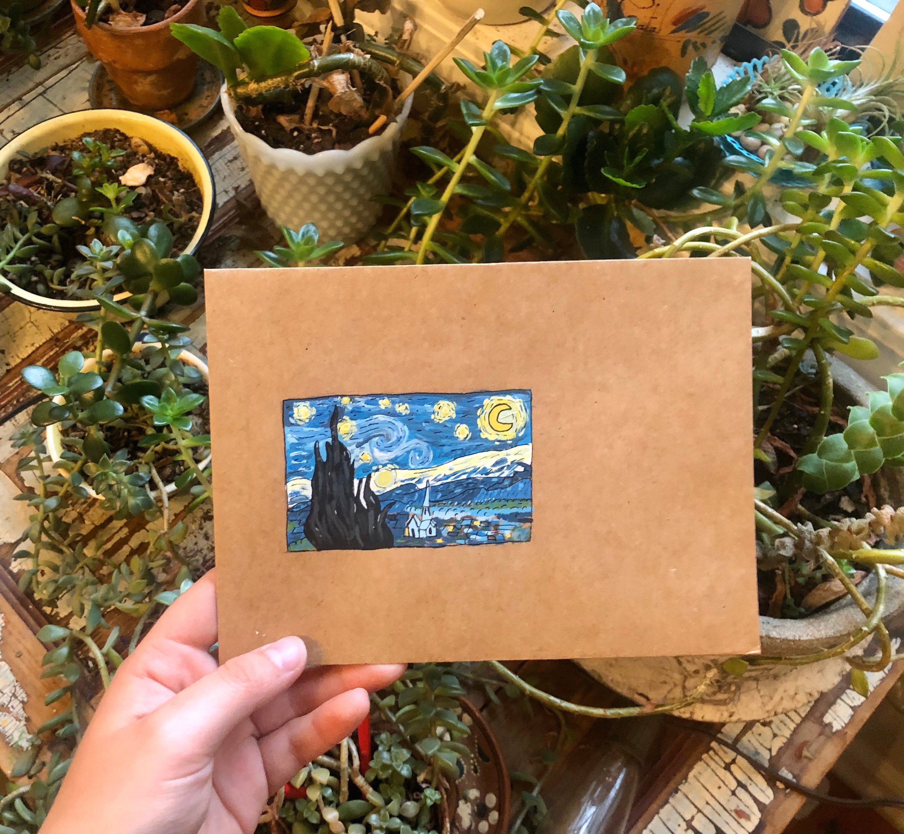 Hand-painted the Starry Night Envelope - Etsy