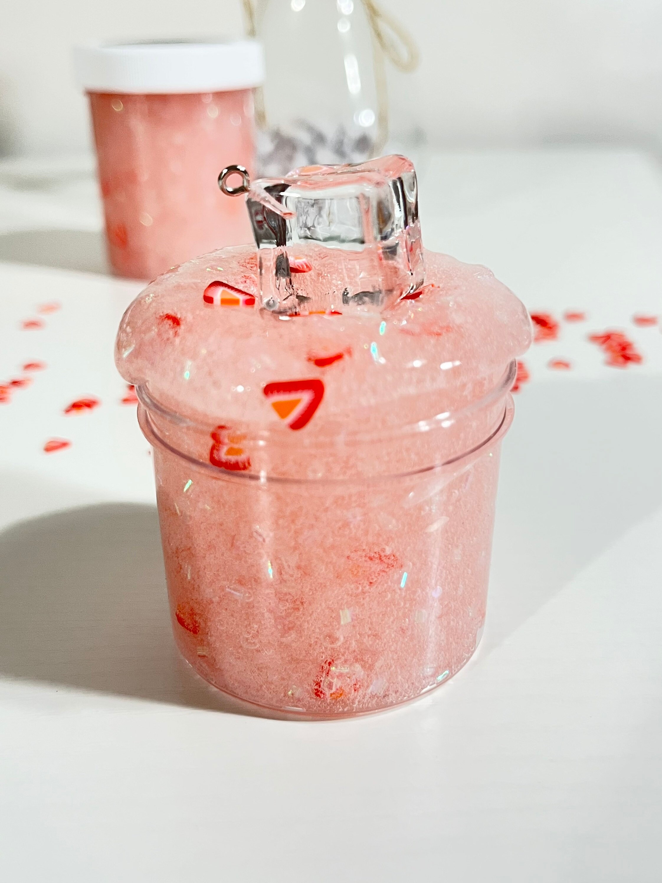 Strawberry Champagne Slime 2oz/4oz Bingsu Slime SCENTED - Etsy