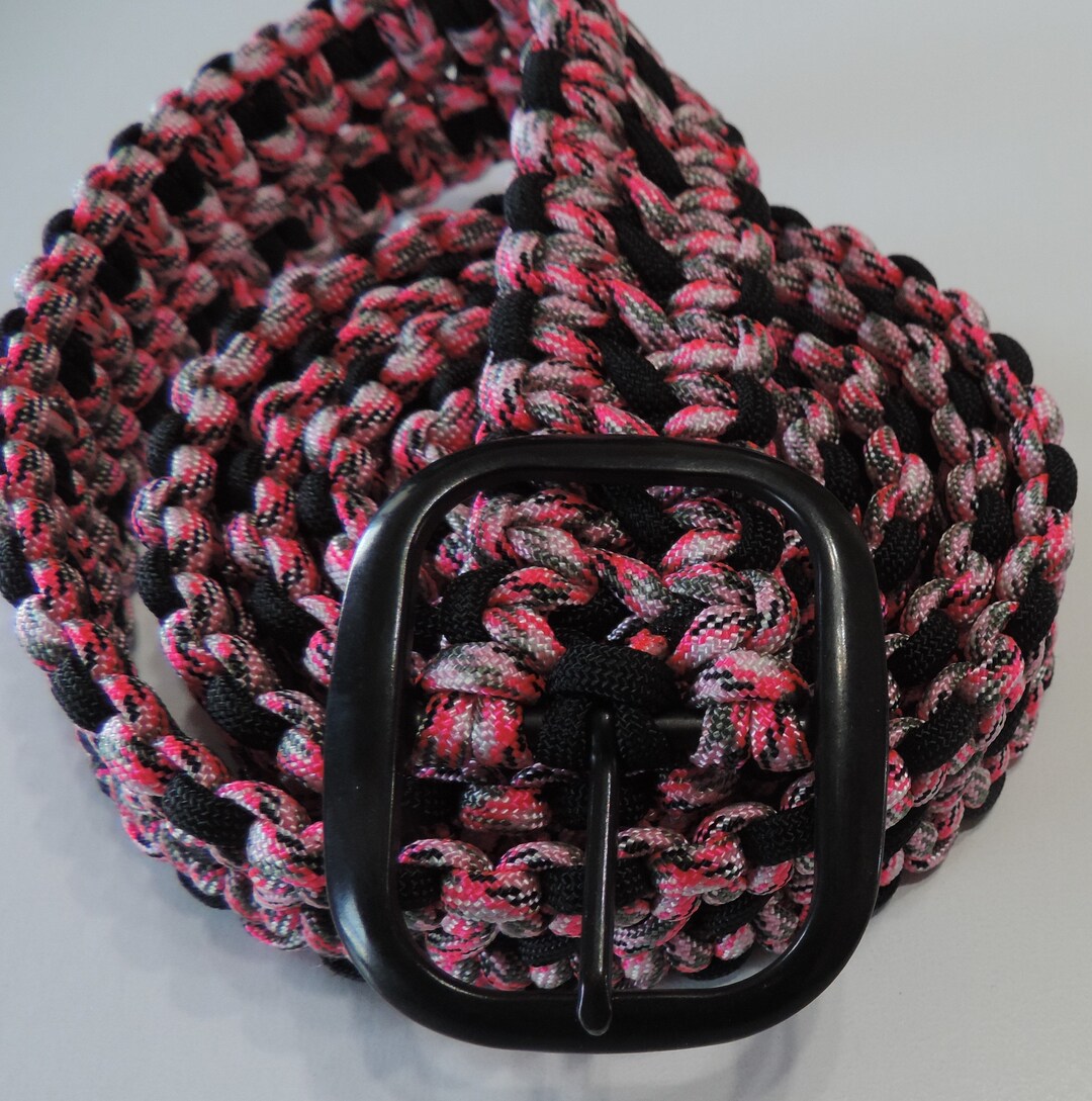 Homemade Pink and Black Paracord Belt - Etsy