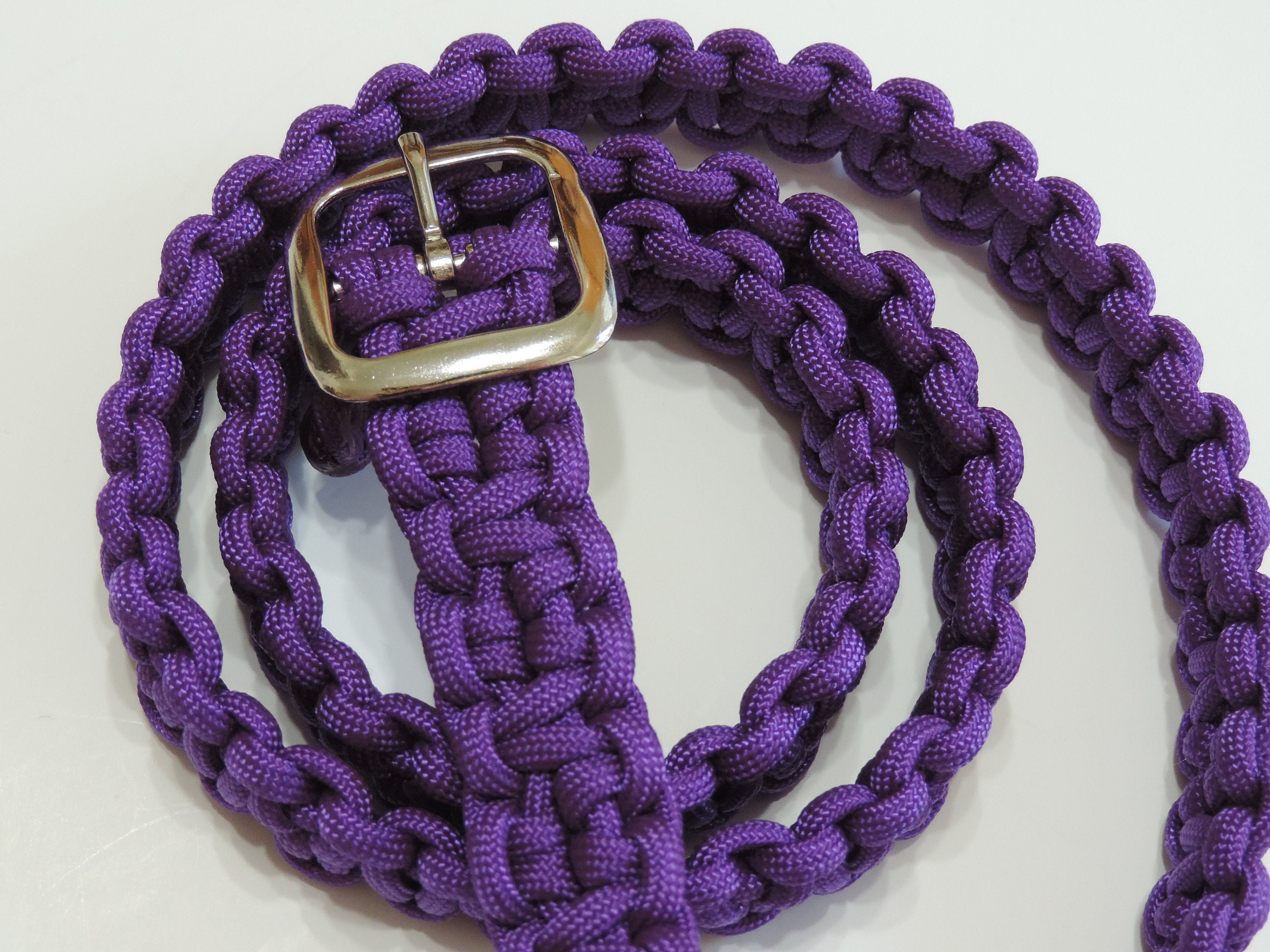 Purple Paracord Belt With Silver Bucke - Etsy UK