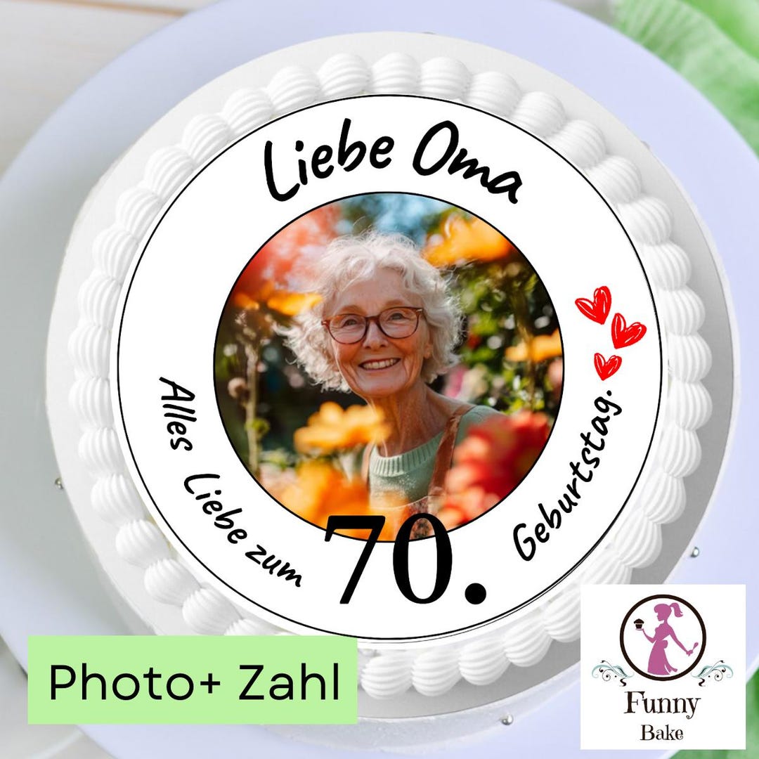 Edible Cake Topper Birthday Grandma Photo Topper Picture Topper Cake ...