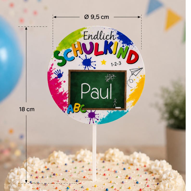 Personalized Cake Topper, Finally a Schoolchild, First Day of School ...