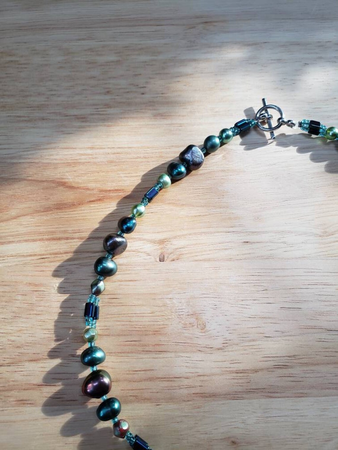 Mermaid Necklace Mermaid Fish Tail Freshwater Pearl Necklace Jewel Tone ...