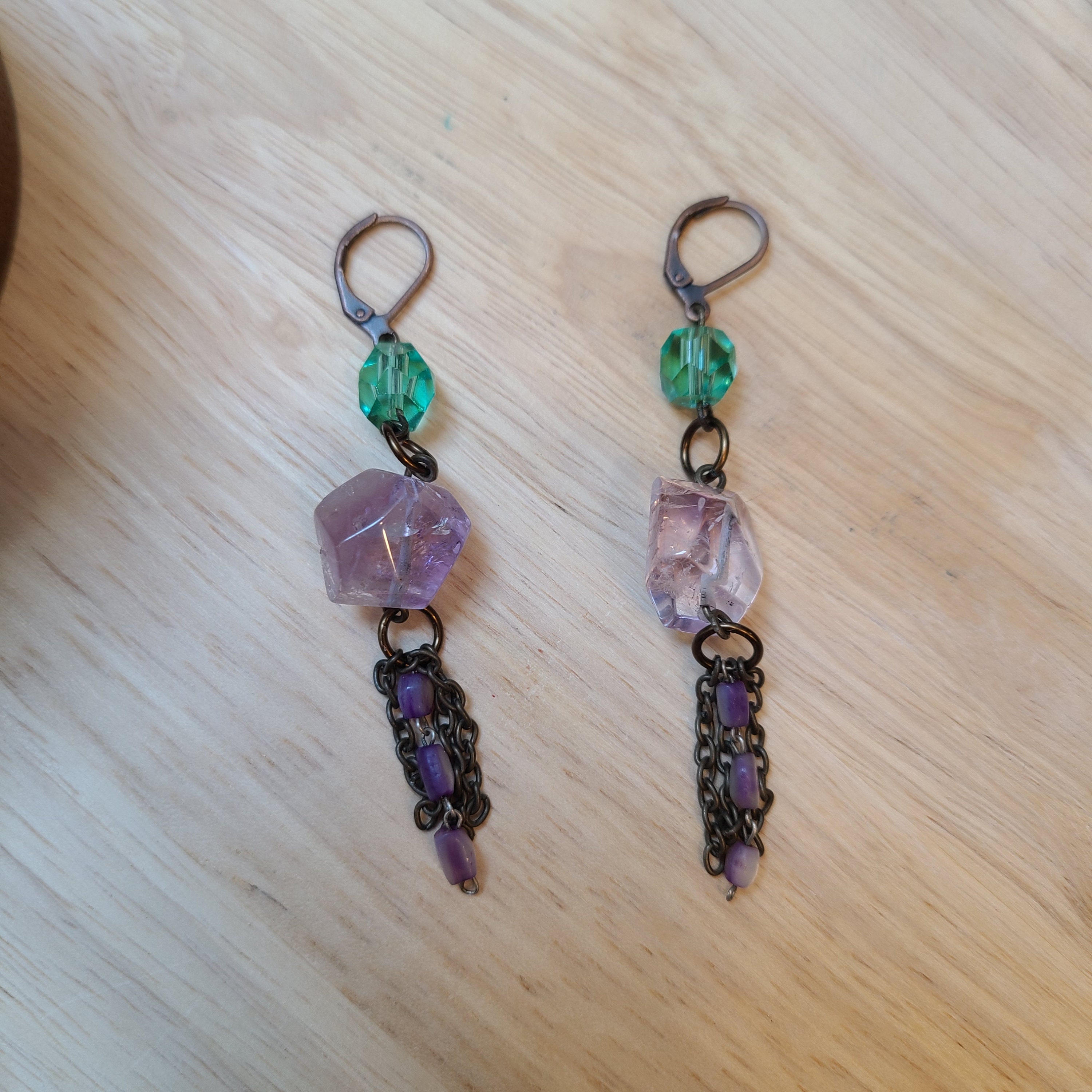 Upcycled Earrings Repurposed Jewelry Repurposed Jewelry Earrings Purple ...