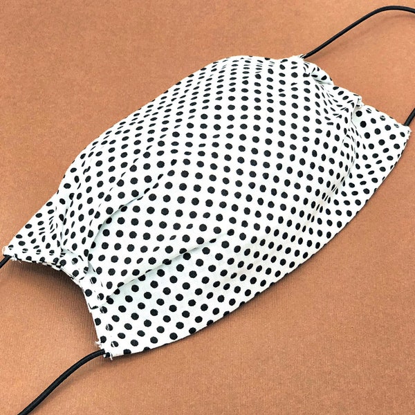 Black and White Polka Dot Face Mask - Etsy