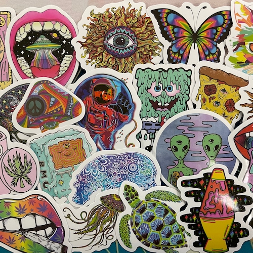 Psychedelic Trippy Sticker Pack - Etsy