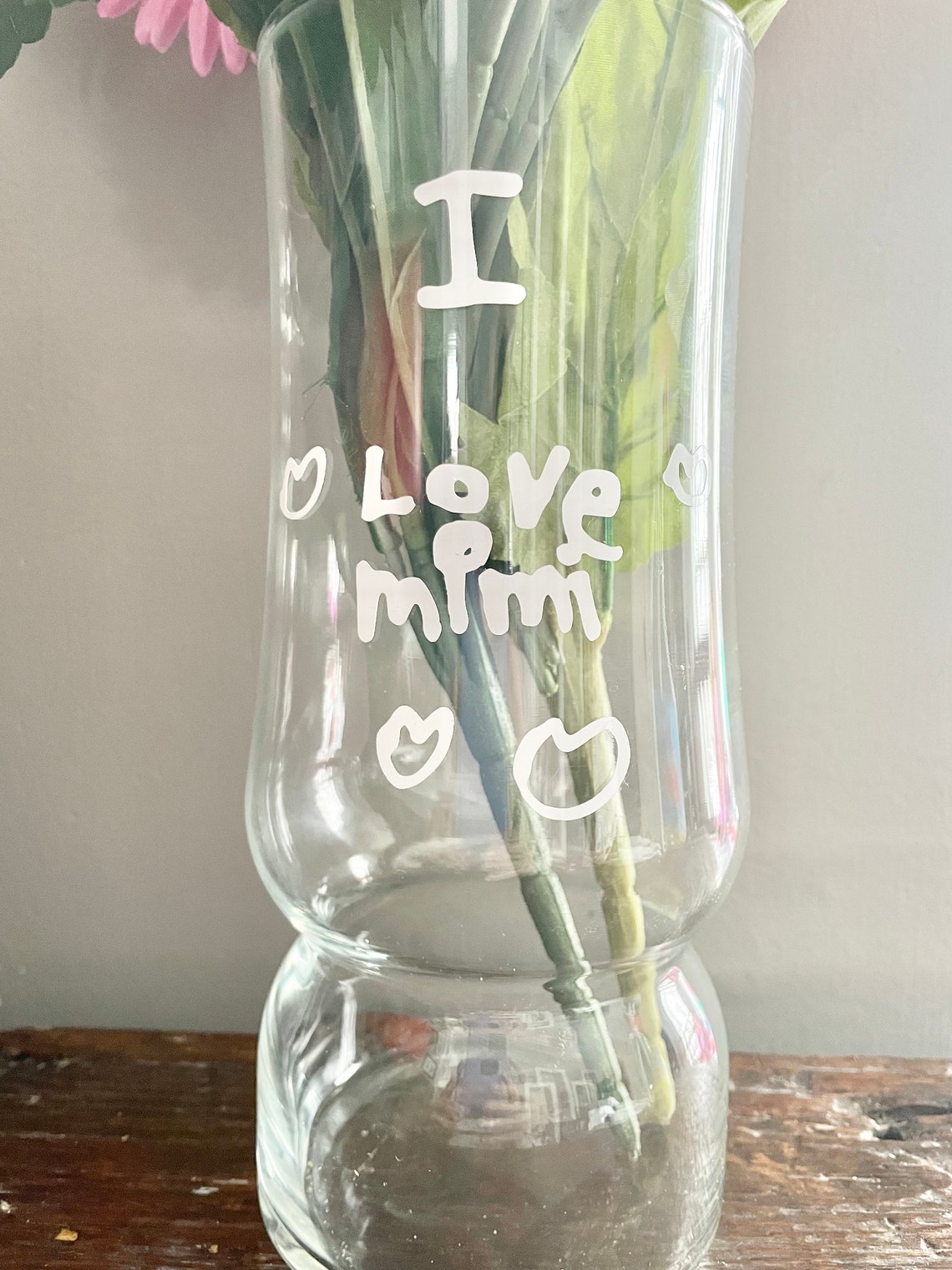 Personalized Vase, Kid’s Handwriting Vase, Gift for Mimi, Flower Vase ...