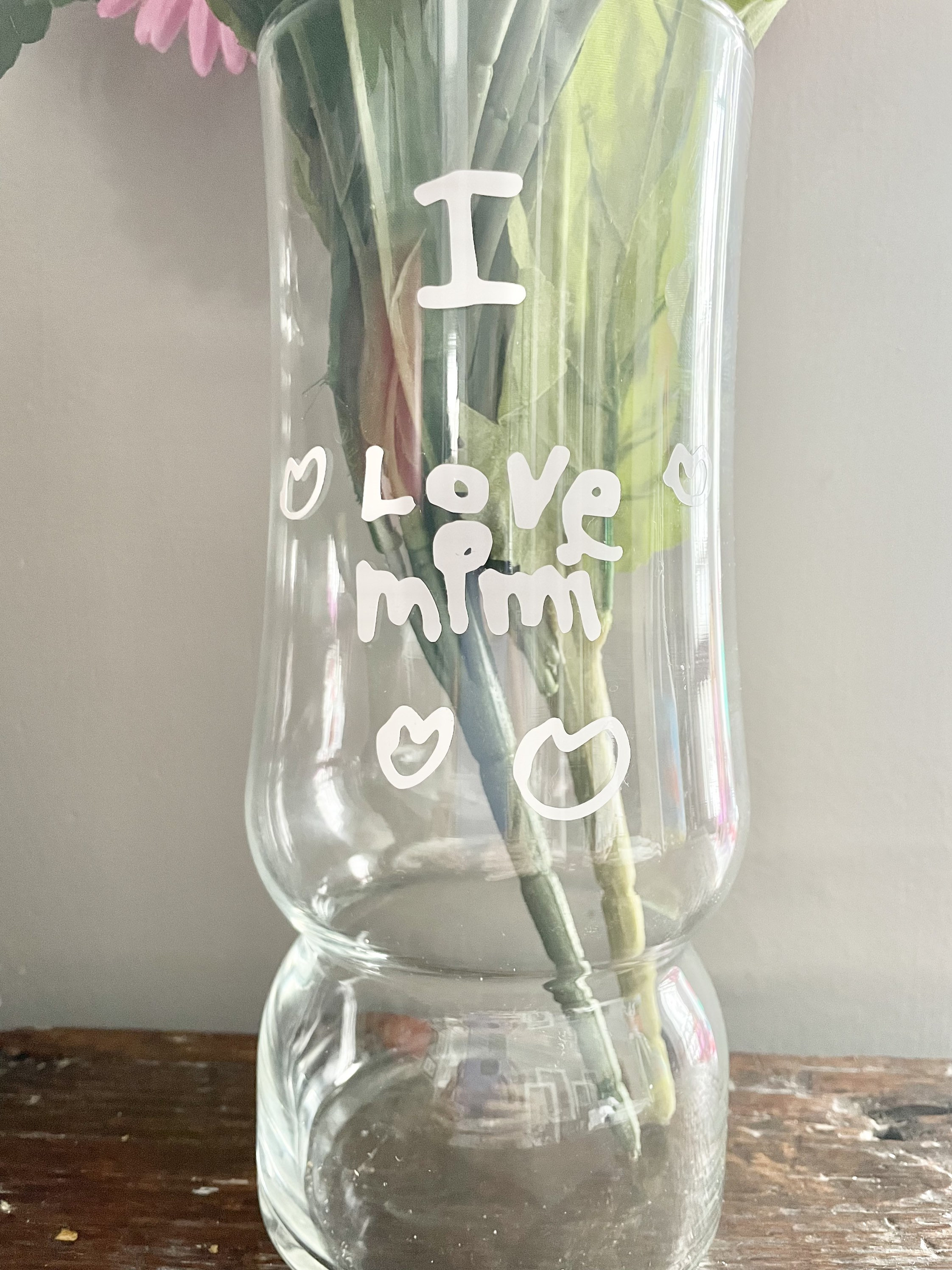 Personalized Vase, Kid’s Handwriting Vase, Gift for Mimi, Flower Vase ...