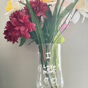 Personalized Vase, Kid’s Handwriting Vase, Gift for Mimi, Flower Vase ...
