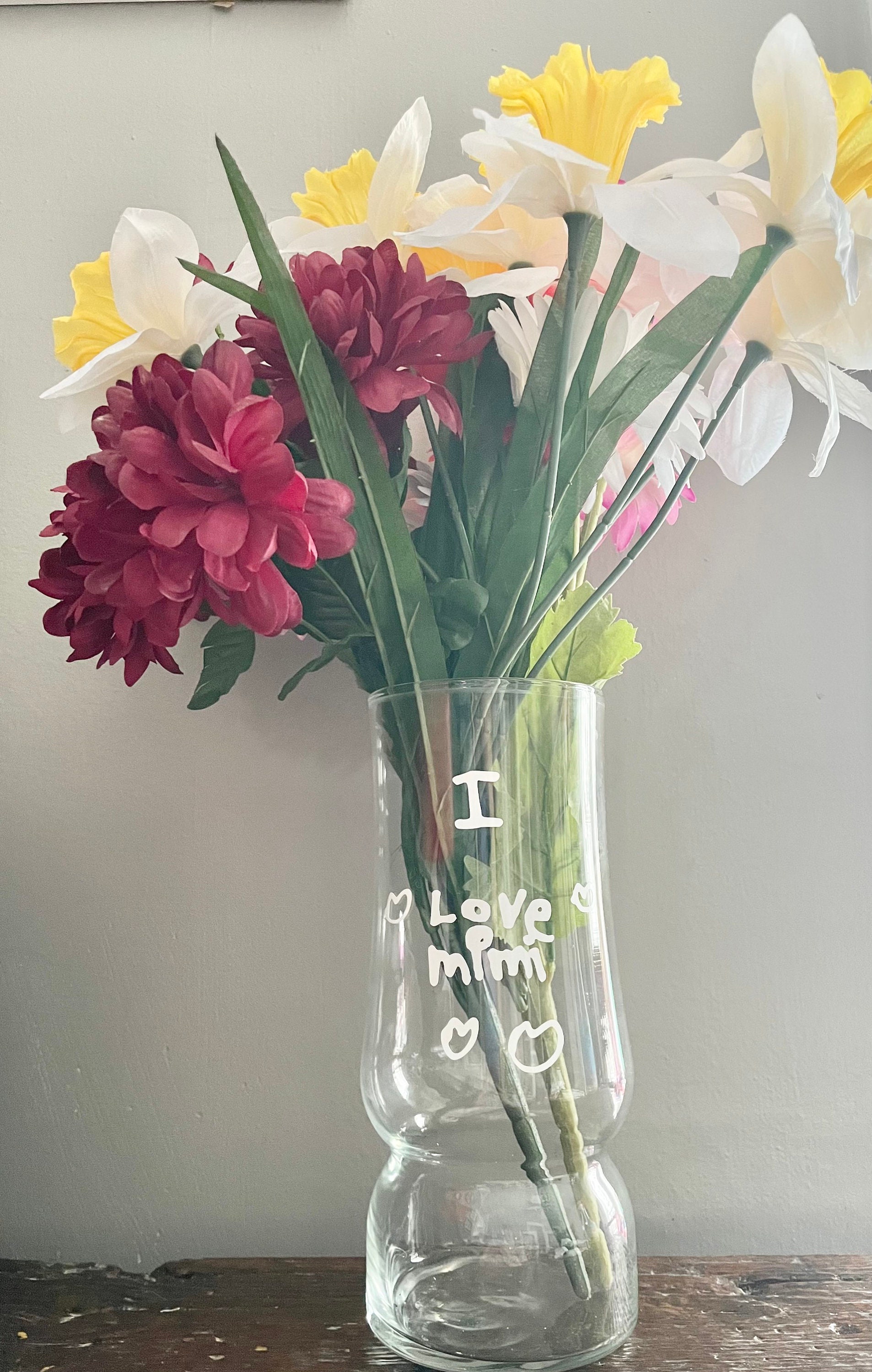 Personalized Vase, Kid’s Handwriting Vase, Gift for Mimi, Flower Vase ...