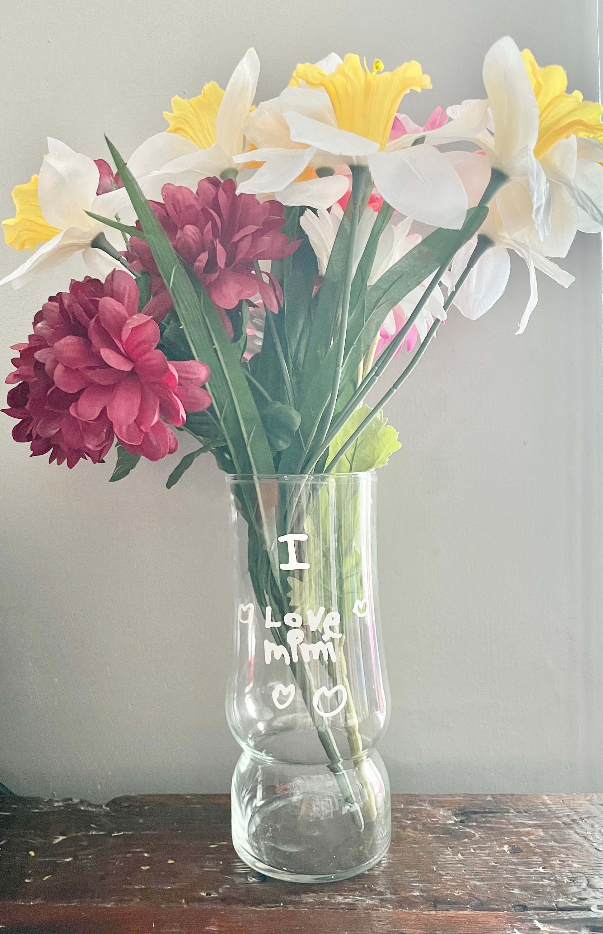 Personalized Vase, Kid’s Handwriting Vase, Gift for Mimi, Flower Vase ...
