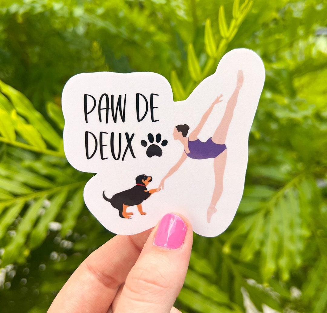 Paw De Deux Sticker, Dance, Dancer Sticker, Dog Sticker, Laptop Sticker ...