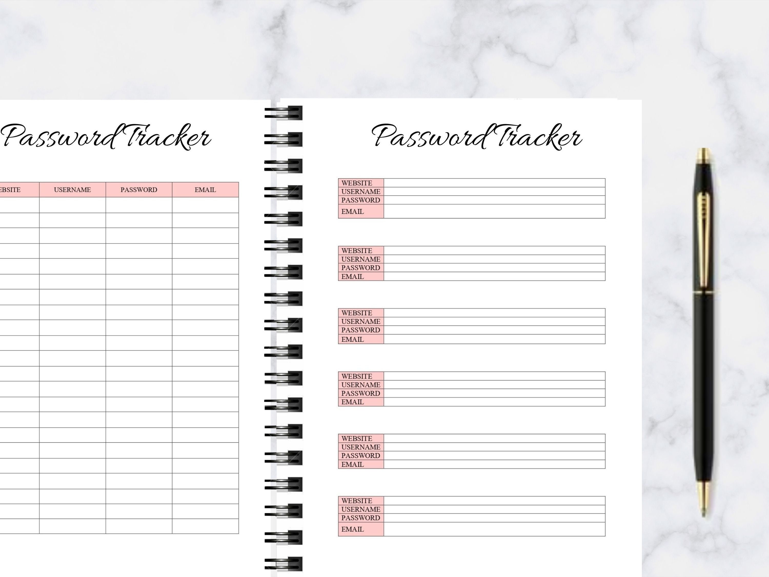Password Tracker Printable, Password Tracker, Password Tracker Log ...