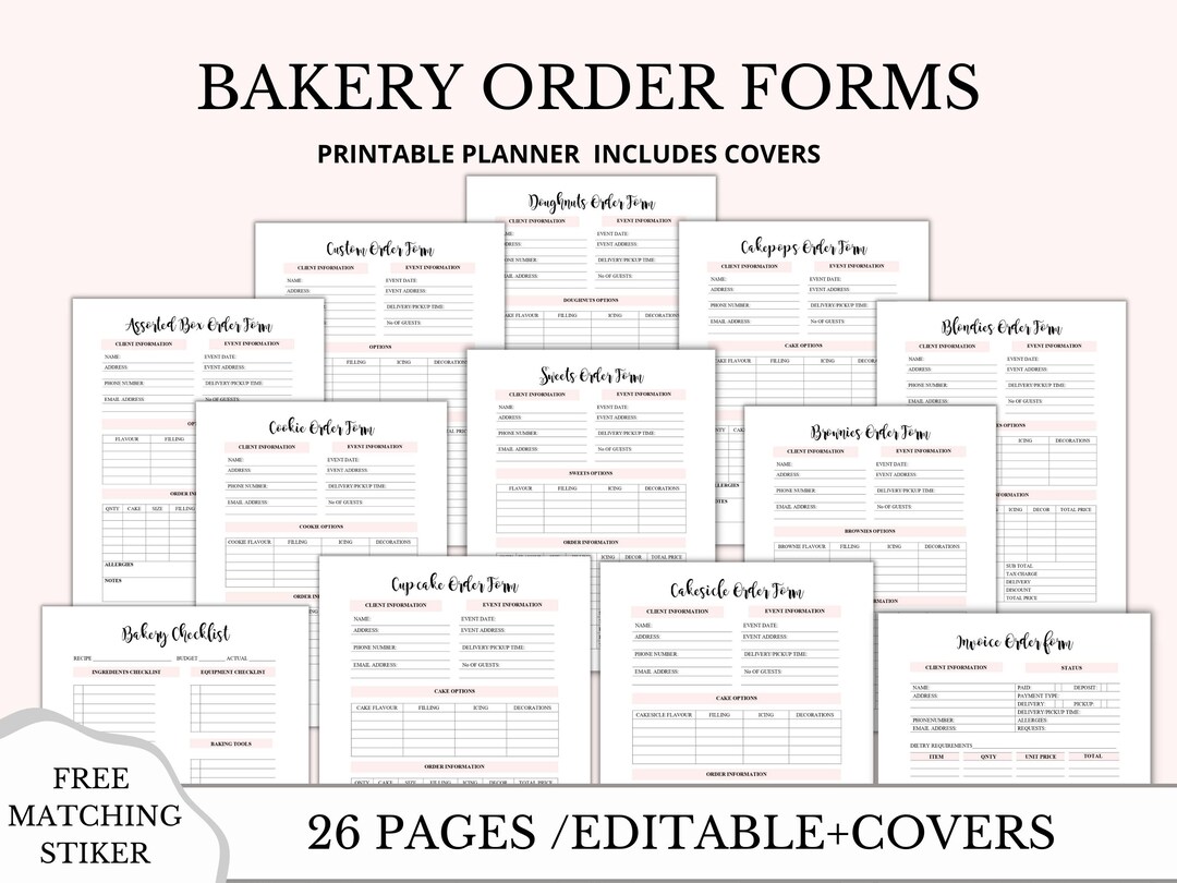 Bakery Business Forms, Bakery Forms, Bakery Business, Cake Order Form ...