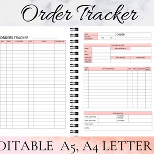 Small Business Planner Template Order Form Order Tracker - Etsy Canada
