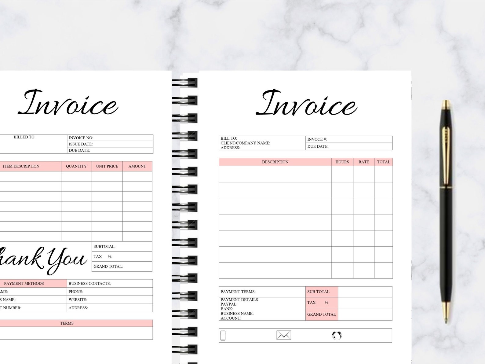 Invoice Template Invoice Form Custom Invoice Form Billing - Etsy
