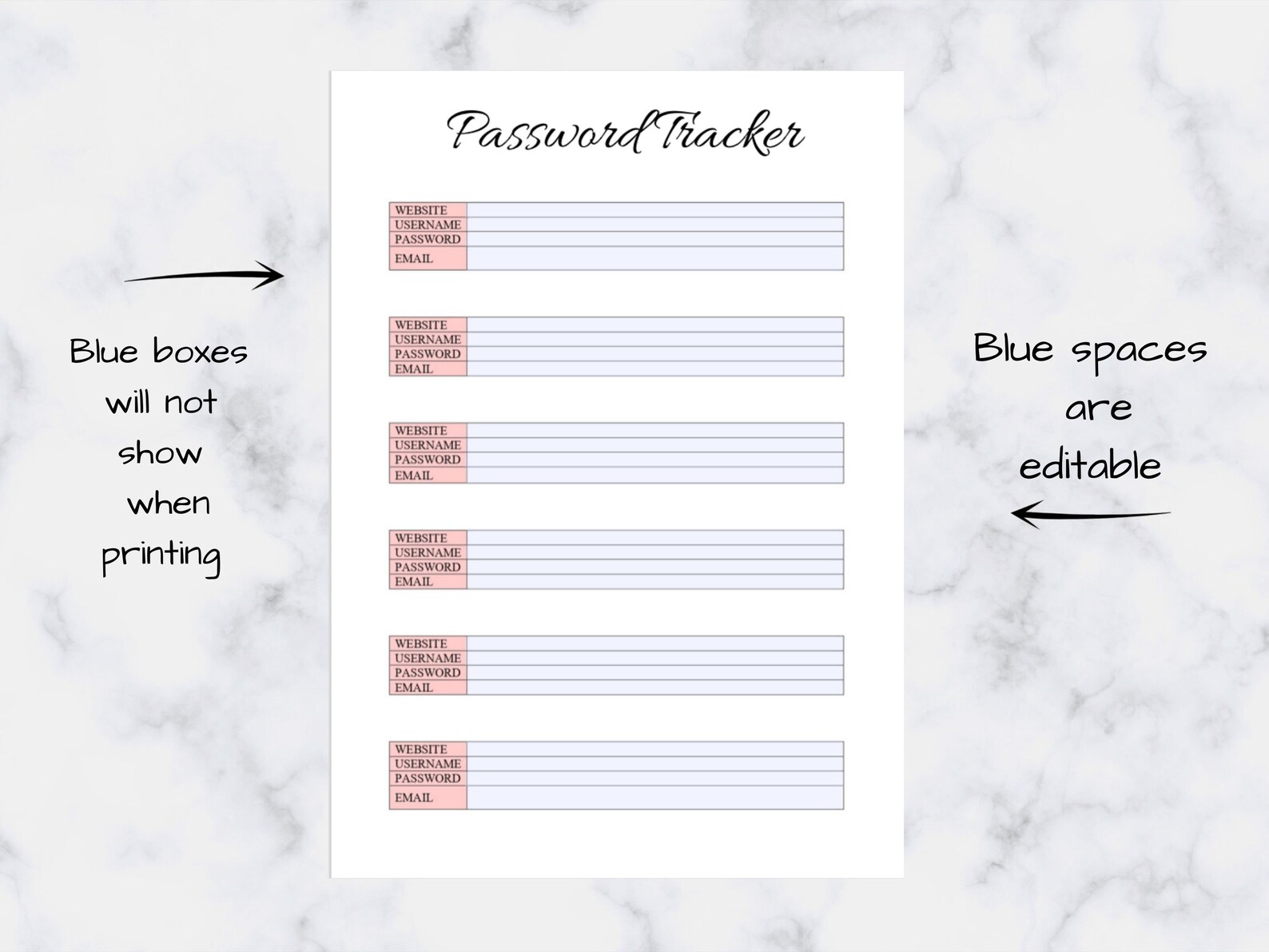 Password Tracker Printable, Password Tracker, Password Tracker Log ...