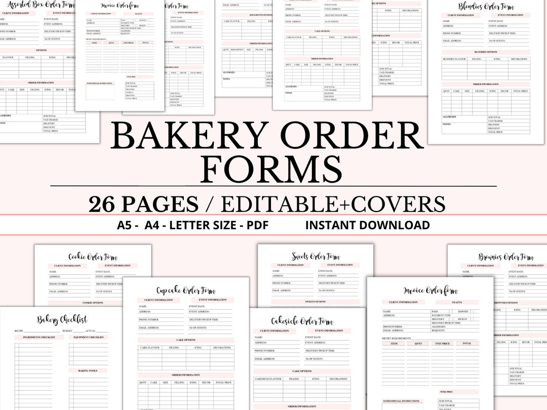 Bakery Business Forms, Bakery Forms, Bakery Business, Cake Order Form ...