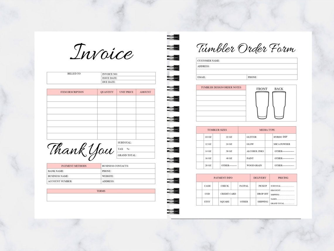 Small Business Essentials Planner Bundle Printable, Order Form, Income ...