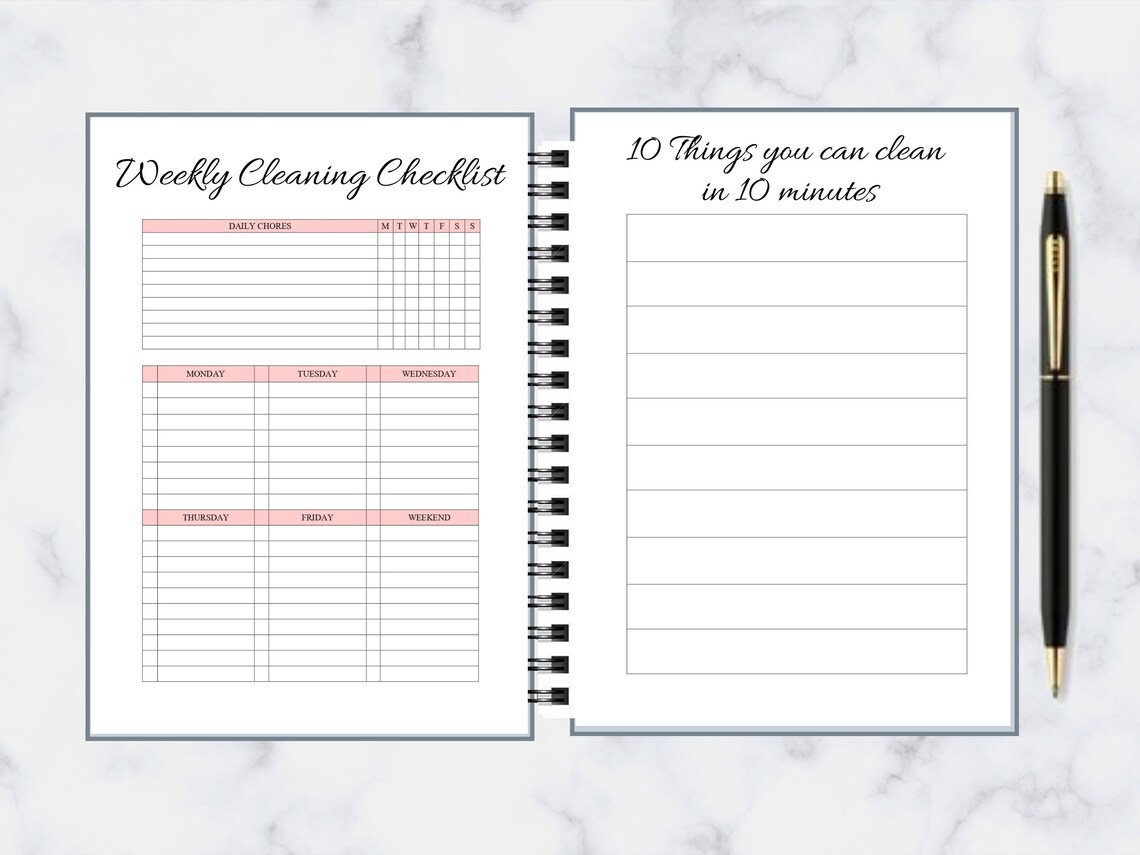 Cleaning Planner Printable Cleaning Schedule Cleaning | Etsy