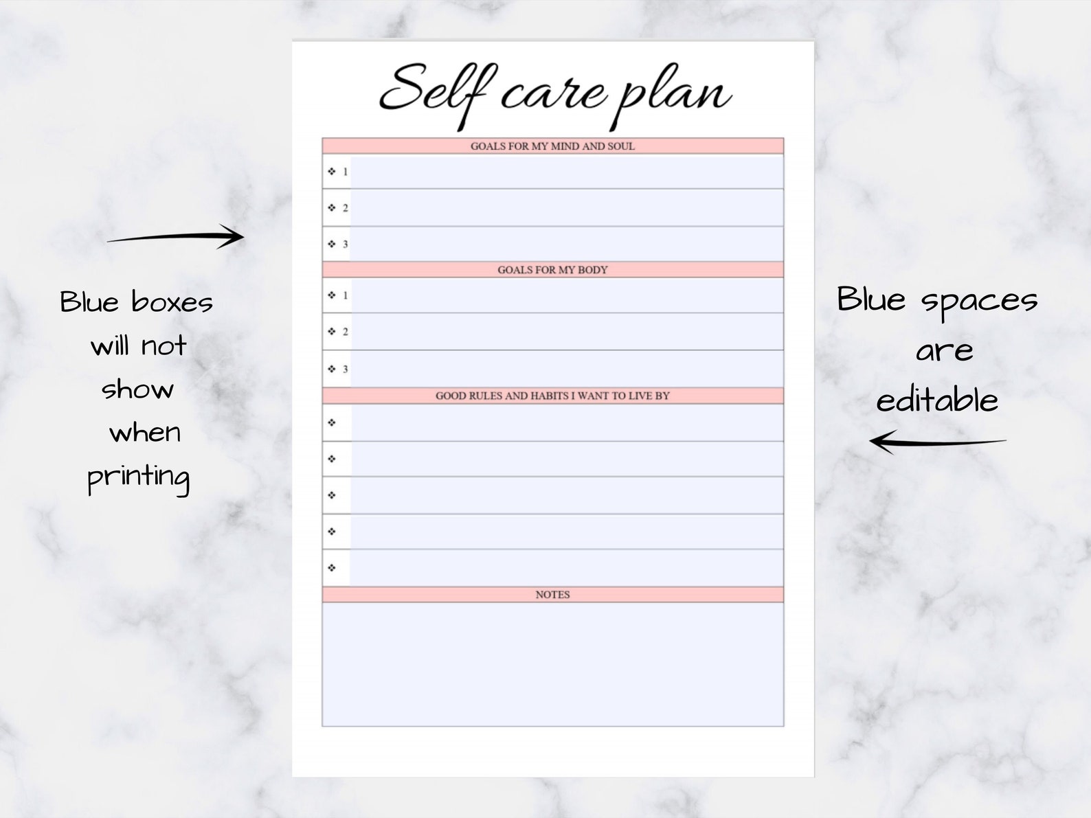 Self Care Planner Self Care Workbook Self Care Printable - Etsy