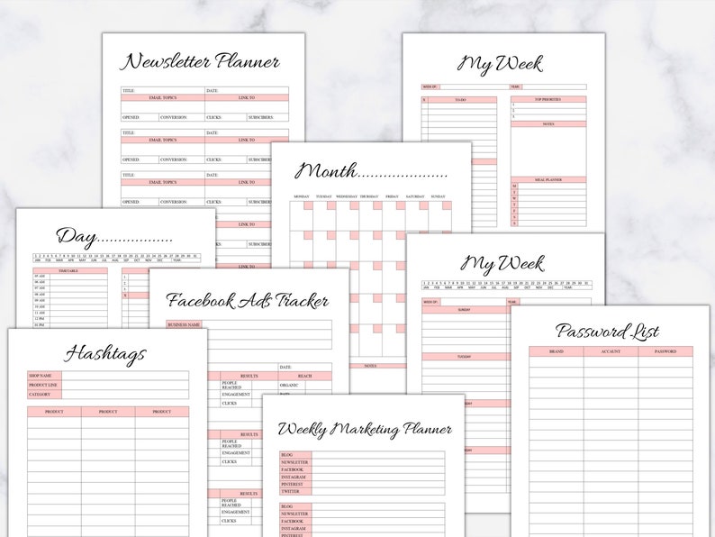 Bakery Business Planner Cakes Cupcakes Home Baking Bakery Printable ...