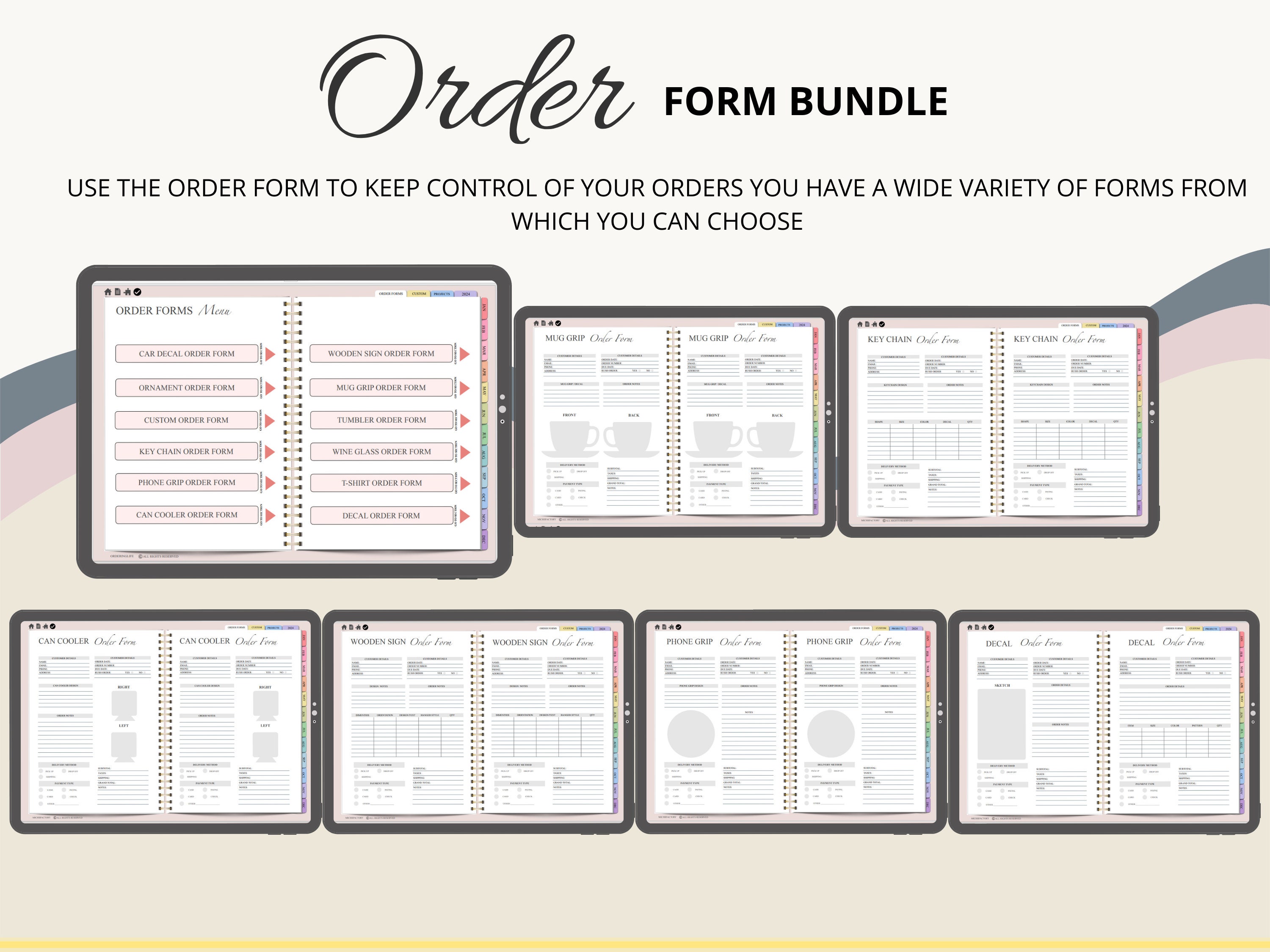 Order Form Template, Digital Order Forms Bundle for Goodnotes, Small ...