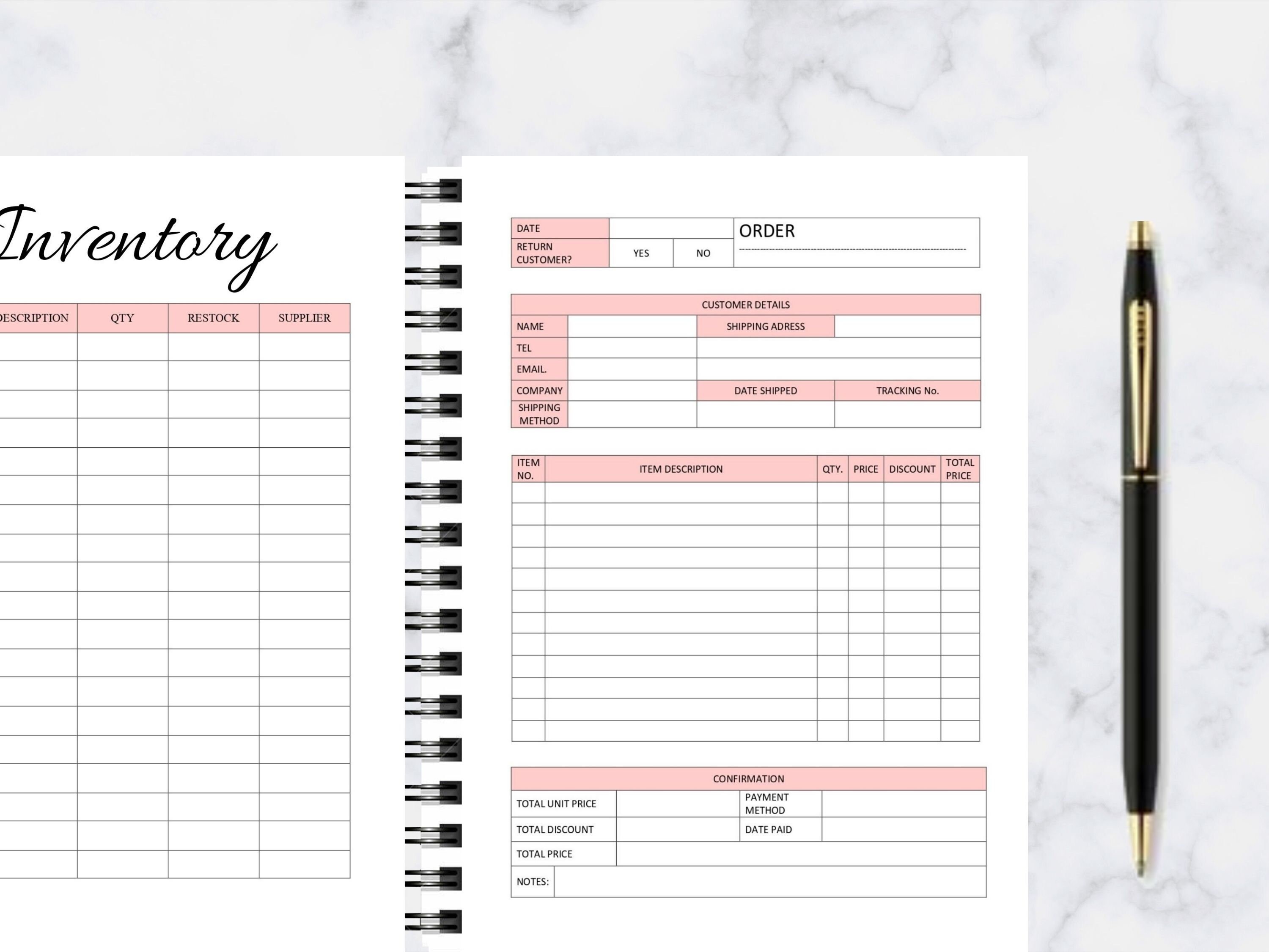 Small Business Essentials Planner Bundle Printable, Order Form, Income ...