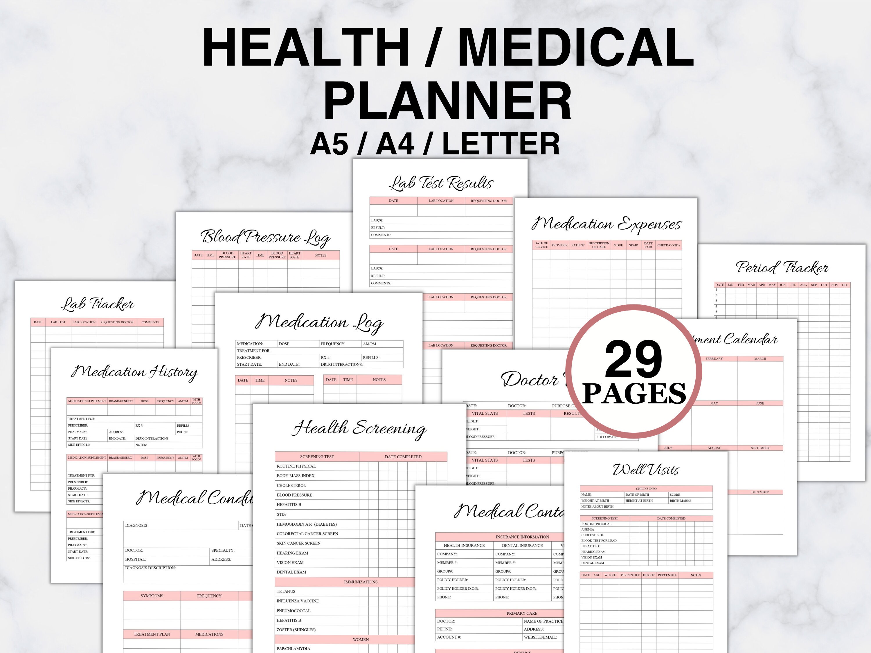 Printable Medical Planner Template, Healthcare Planner, Health Planner ...