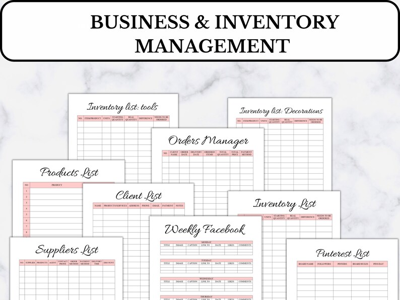 Bakery Business Planner Cakes Cupcakes Home Baking Bakery Printable ...