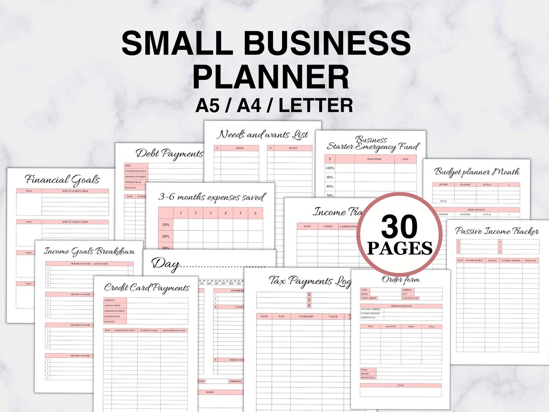 Printable Small Business Management, Business Planner, Online Business ...