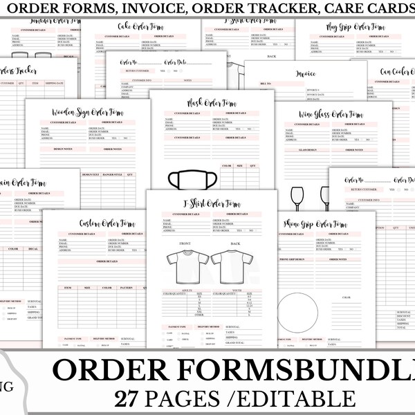 Embroidery Order Form Template - Etsy