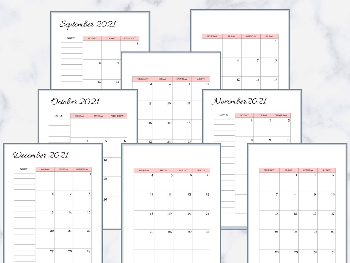 2021 Monthly Planner, 2021 Calendar Planner, 2021 Printable Calendar ...