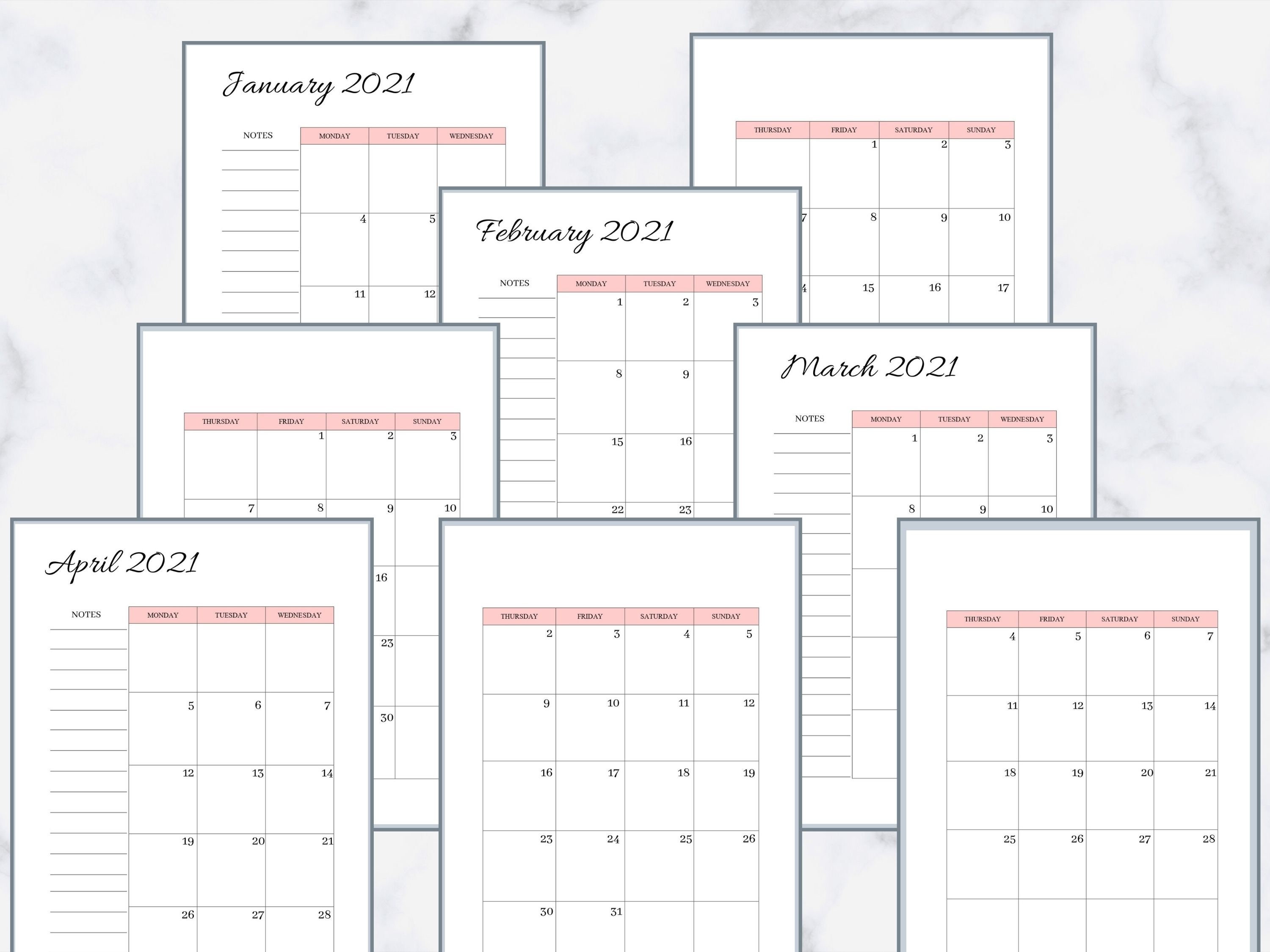 2021 Monthly Planner, 2021 Calendar Planner, 2021 Printable Calendar ...