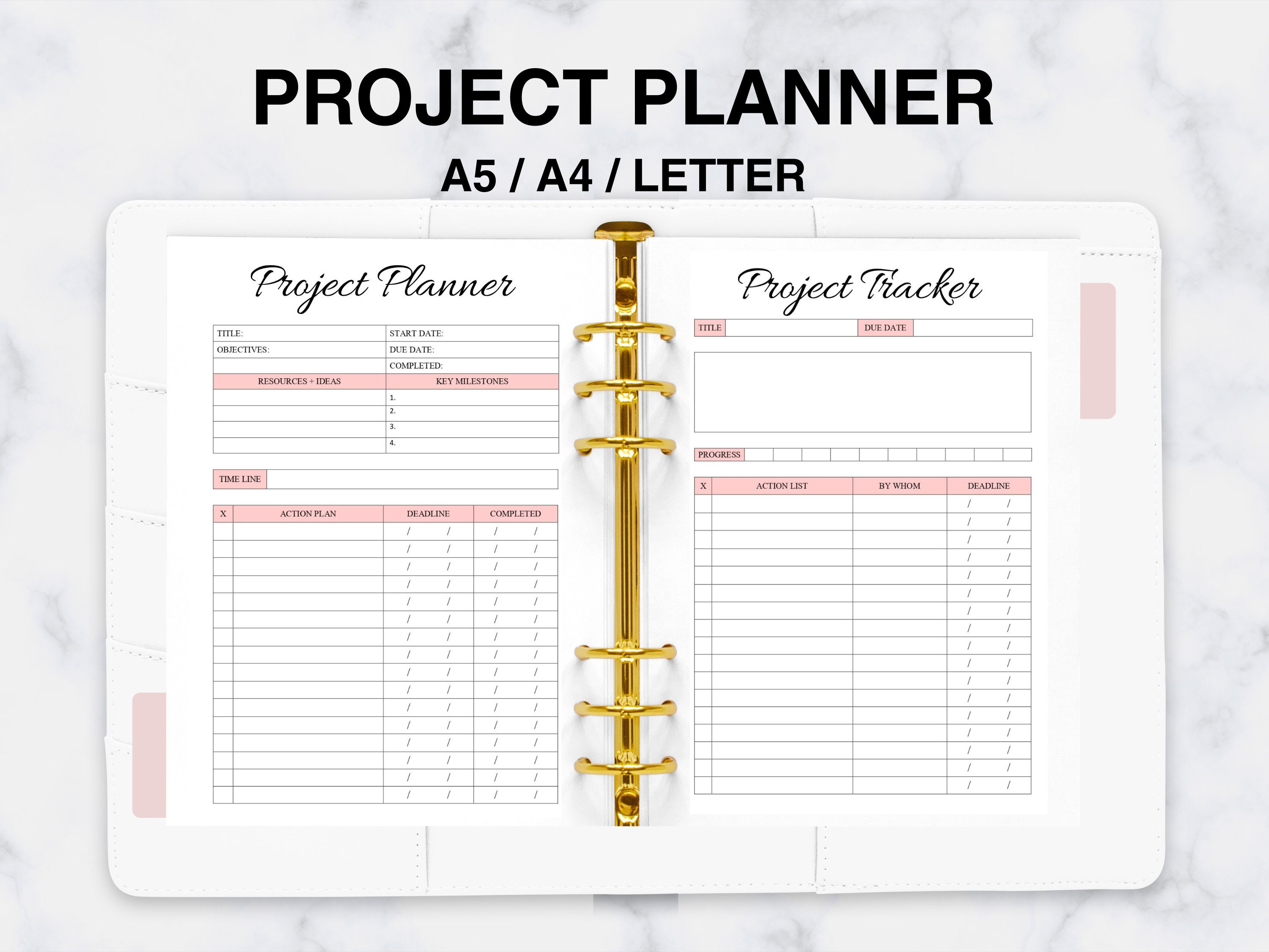 Printable Project Planner, Project Management, Project Tracker, Project ...