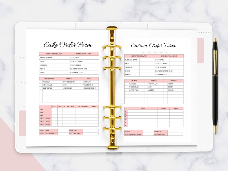 Bakery Business Planner Cakes Cupcakes Home Baking Bakery Printable ...