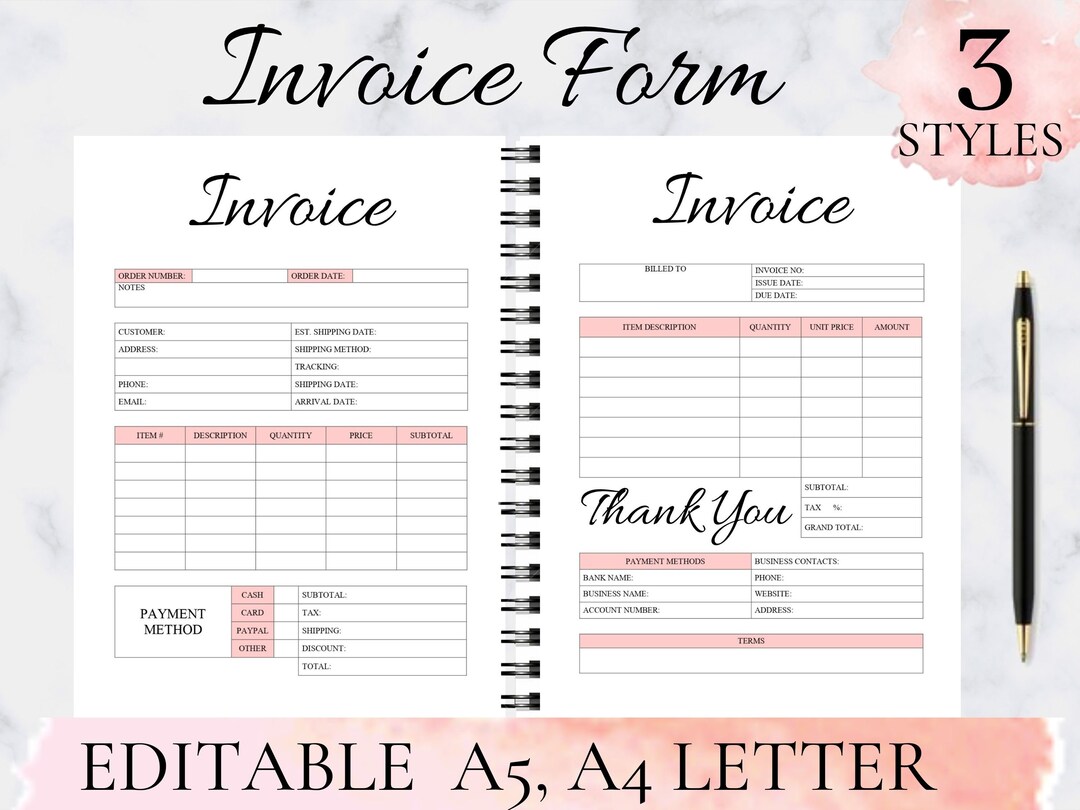 Invoice Template, Invoice Form, Custom Invoice Form, Billing Form ...
