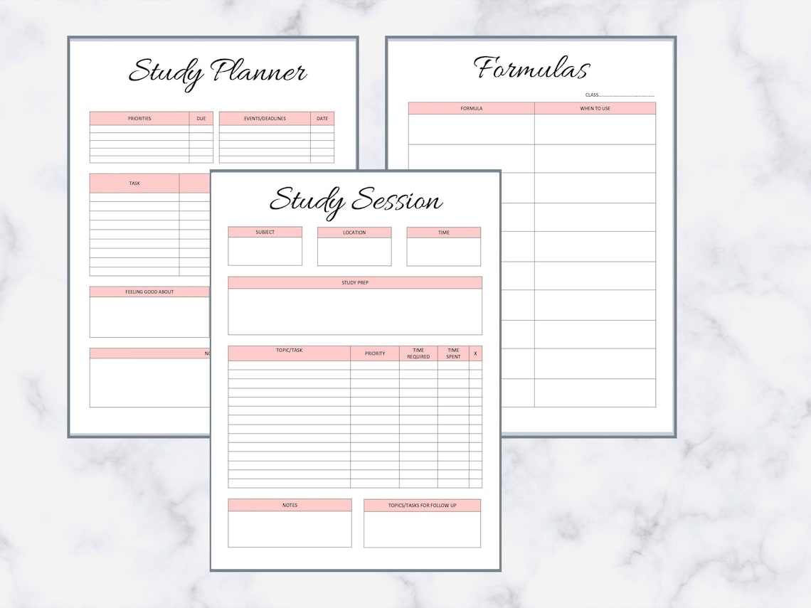 Student Planner Printable Study Planner School Planner College | Etsy