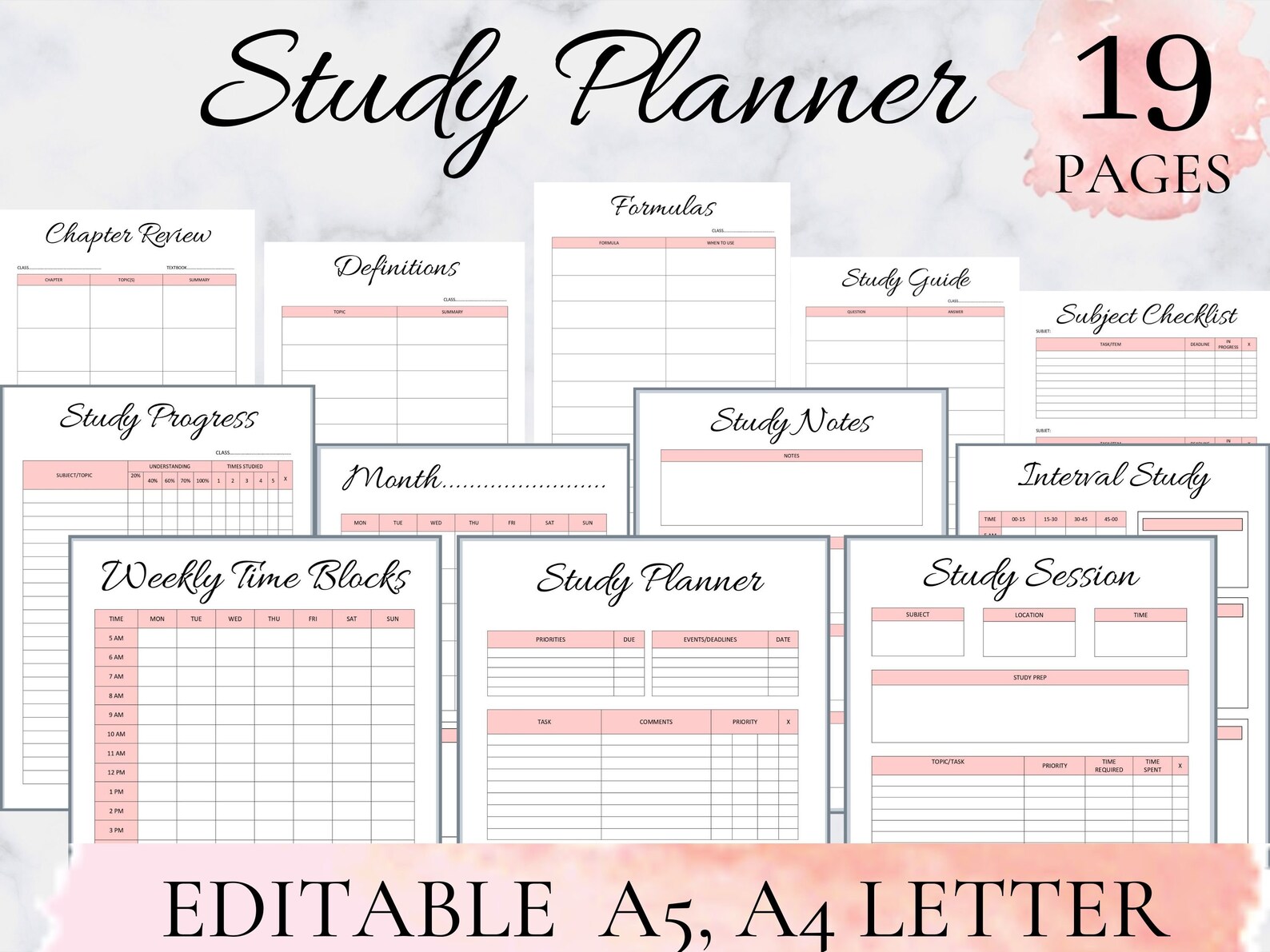 Student Planner Printable Study Planner School Planner College Planner ...