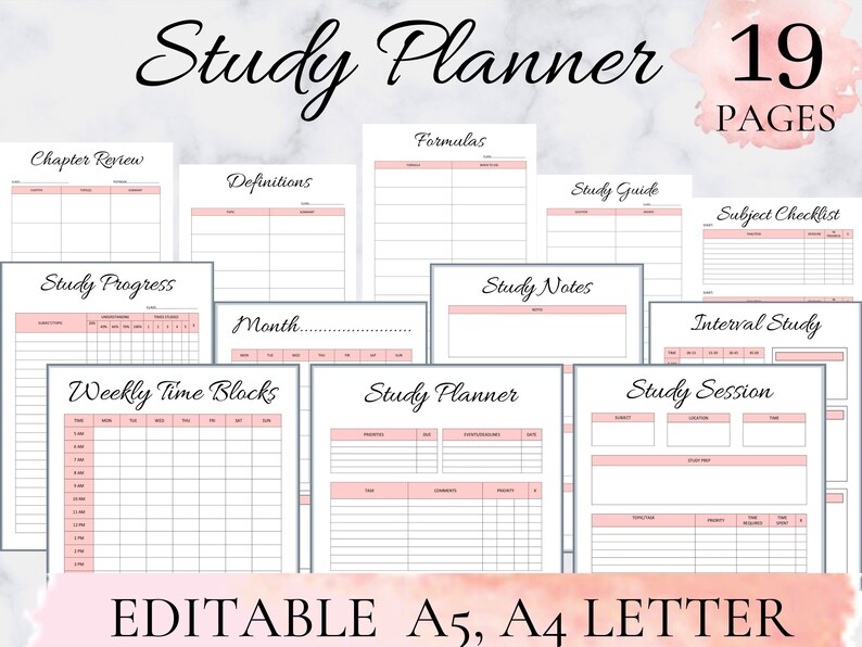 Student Planner Printable Study Planner School Planner College Planner ...