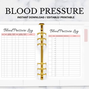 Printable Blood Pressure Tracker Blood Pressure Monitor Blood Pressure ...