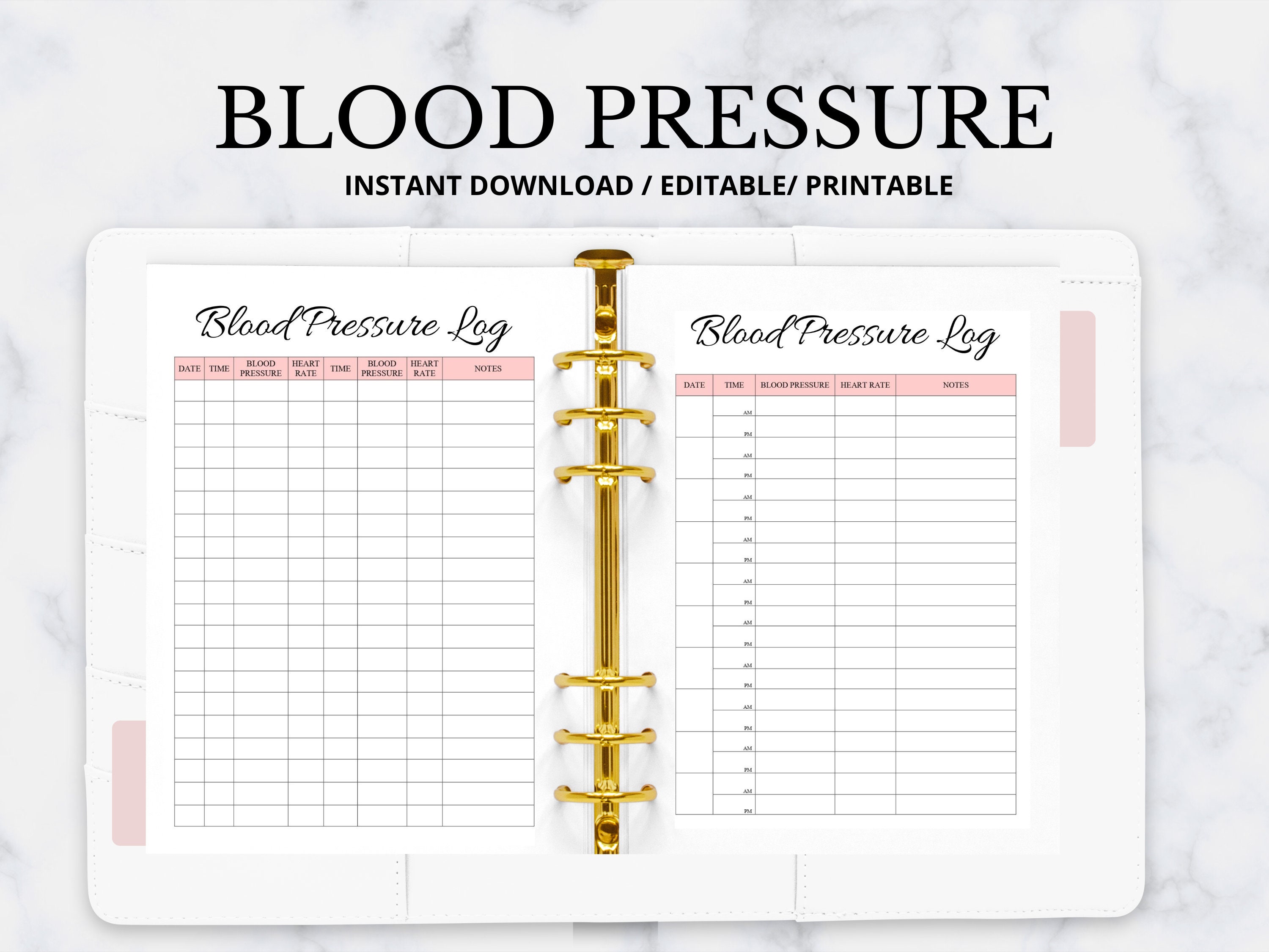 Printable Blood Pressure Tracker Blood Pressure Monitor Blood Pressure ...
