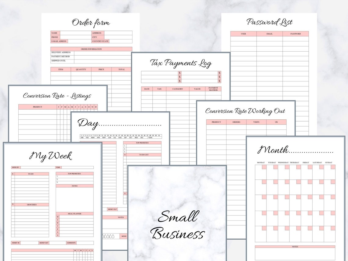 Small Business Planner Printable Small Business Planner - Etsy