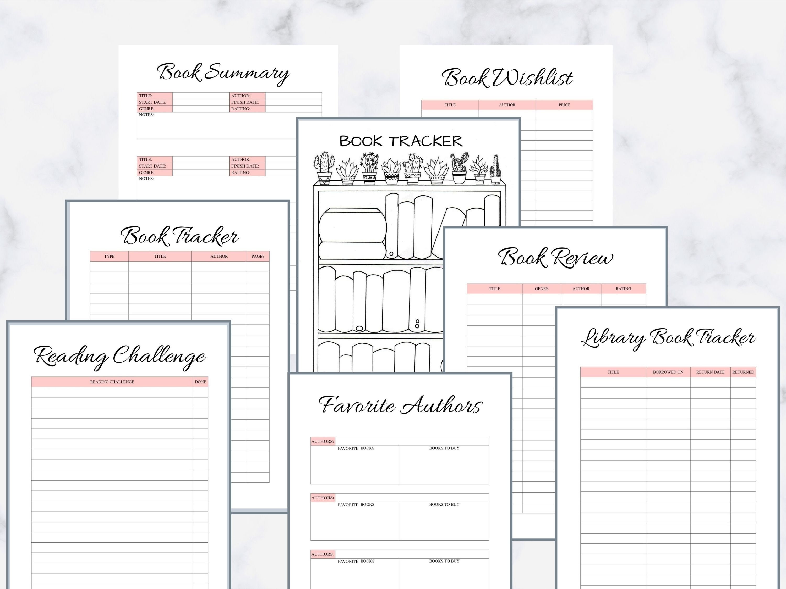 Reading Journal, Book Planner, Reading Journal Printable, Book Tracker ...