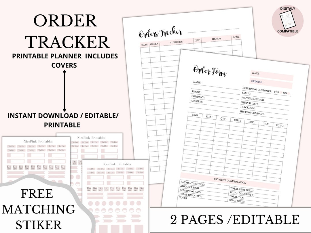 Order Tracker, Order Form, Order Book, Custom Order Form, Order Form ...
