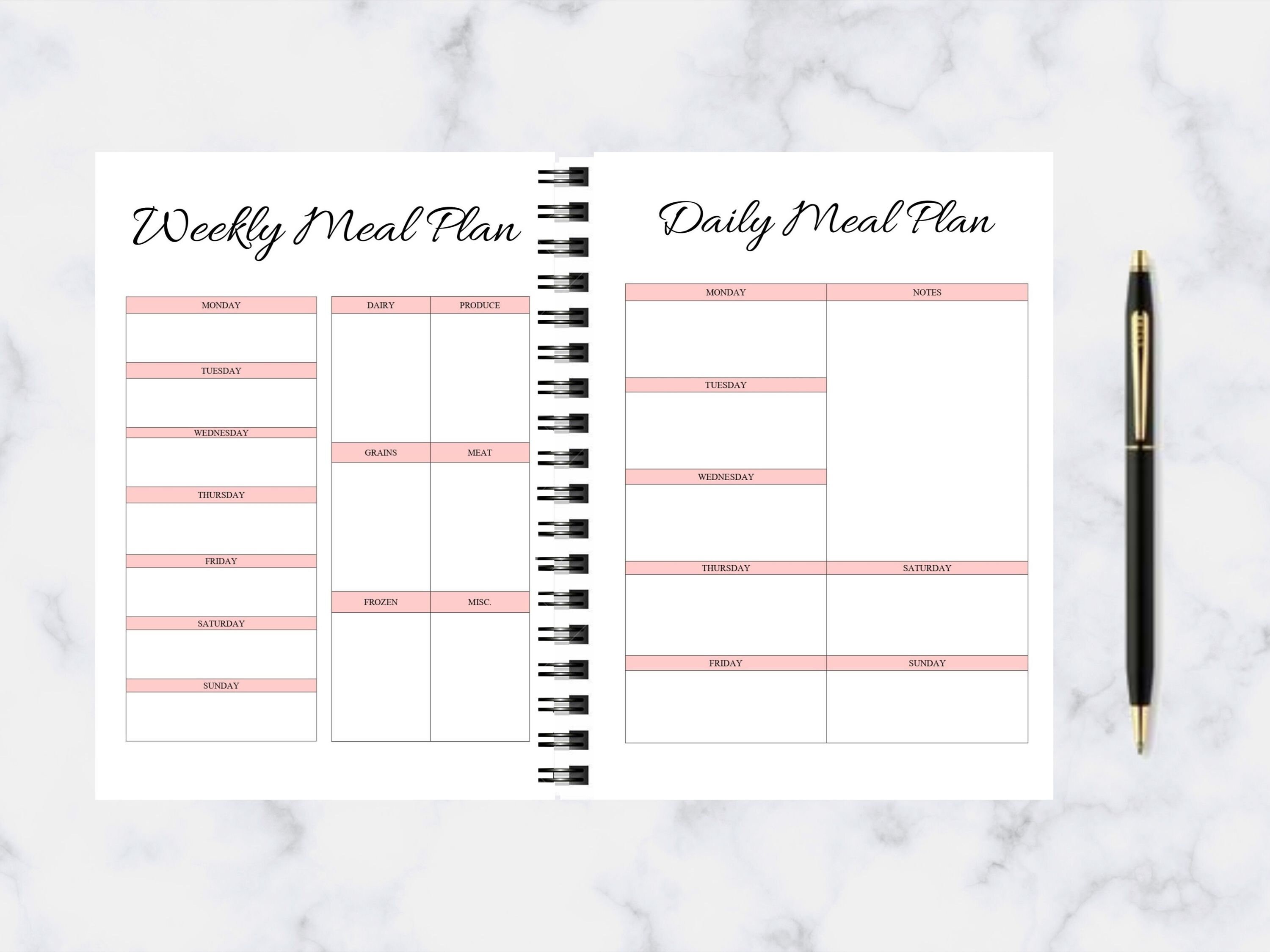 Meal Planner Printable, Weekly Meal Planner, Monthly Meal Planner, Meal ...
