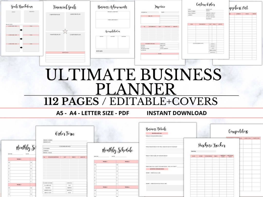 Business Planner, Small Business Planner, Home Business Organizer ...