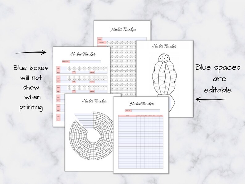 2023 Habit Tracker Printable Set, Yearly, Monthly, Weekly, Daily Habit ...